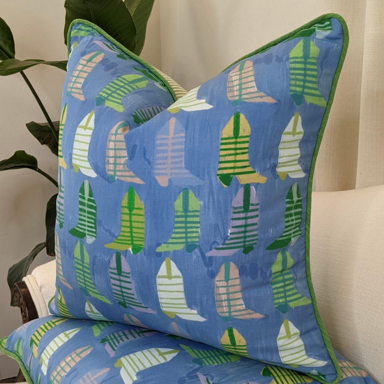 WWH Fave - Dolly Boots in Indigo by Lulie Wallace with Green welt and