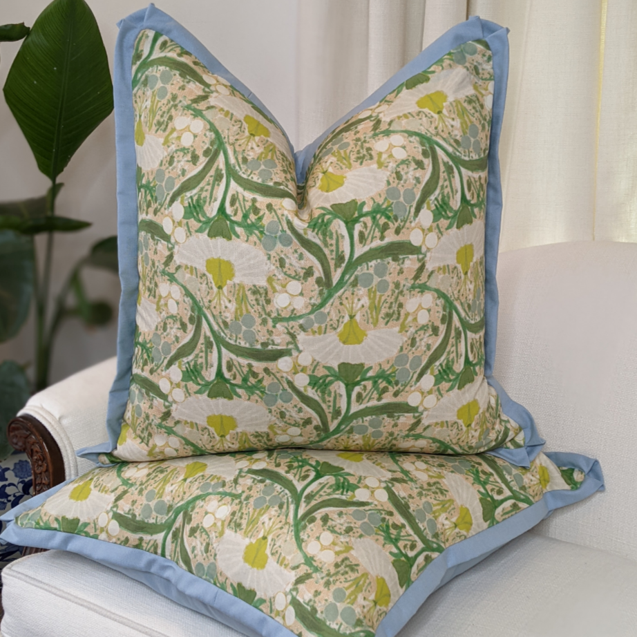 WWH Fave - Emma in Sage by Lulie Wallace with Sky Flange and back