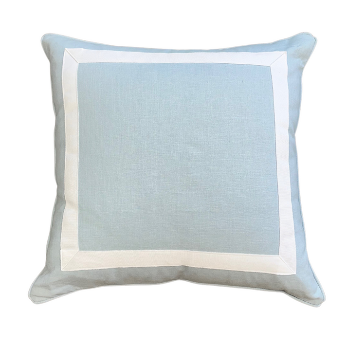Pale Blue with White Mitered Tape Square